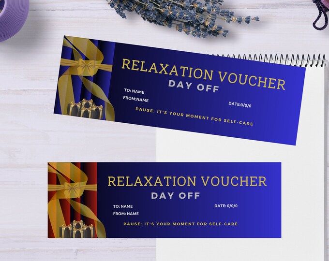 Editable Day off Voucher Canva Template Canva Gift Certificate Design ...