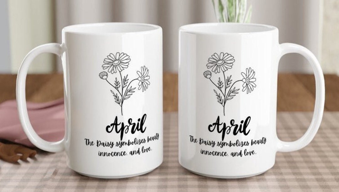 April Birth Month Flower Mugs, Beautiful Coffee Cup for Birthday ...