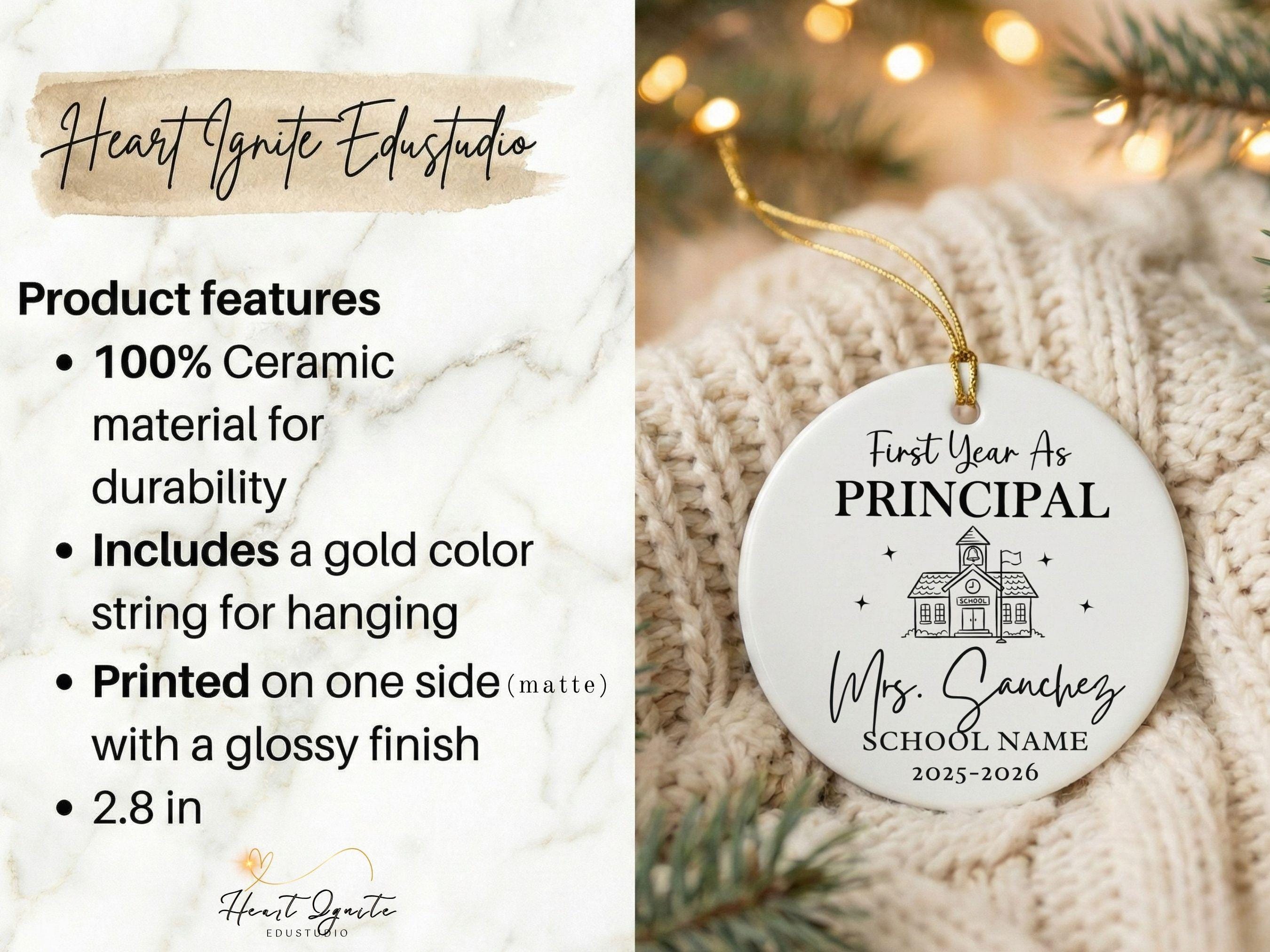 Personalized First Year as Principal Appreciation Ornament, Custom End ...