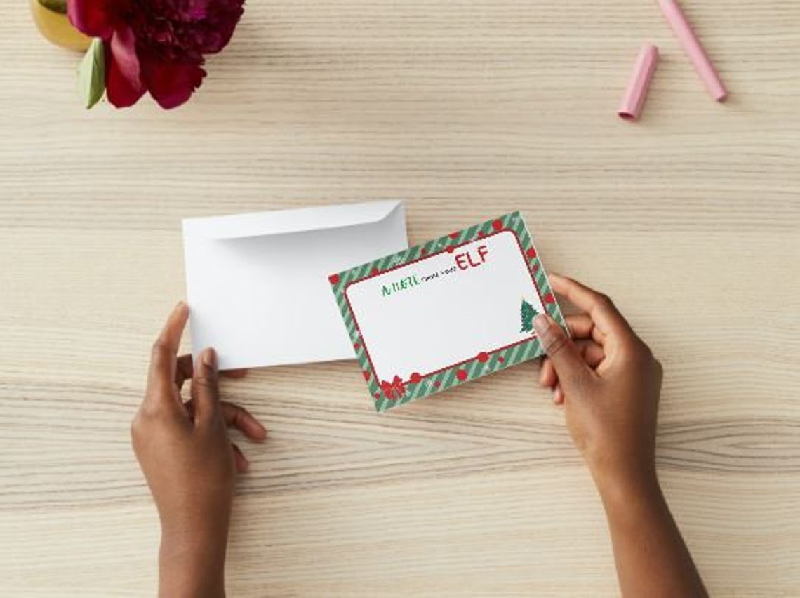 Blank Elf Note Card Printable | A Note From Your Elf Postcard | Elf ...