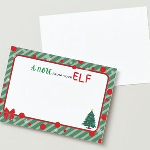 Blank Elf Note Card Printable | A Note From Your Elf Postcard | Elf ...