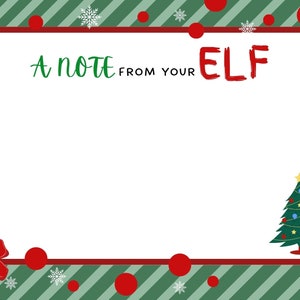Blank Elf Note Card Printable | A Note From Your Elf Postcard | Elf ...