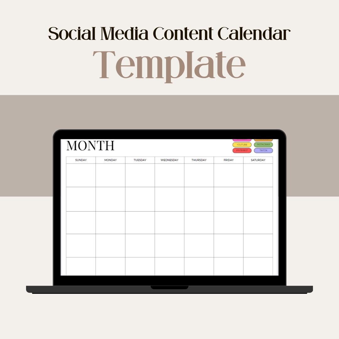 Printable Content Calender, Content Calendar, Social Media Calender ...