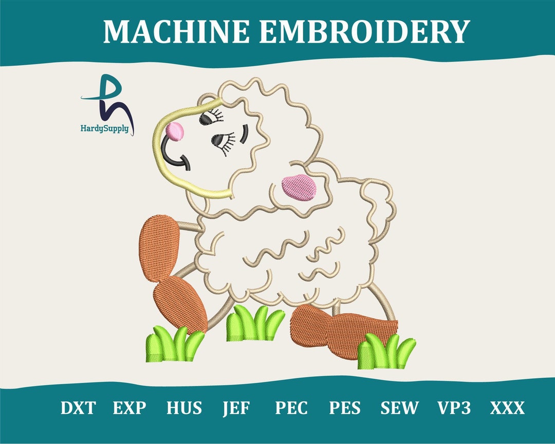 Baby Sheep Machine Embroidery, Farm Animals Embroidery Design, Lamb ...