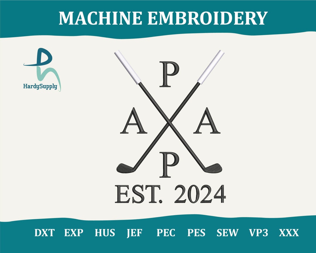 Machine Embroidery Golf Driver Logo, Daddy Embroidery Files, Papa ...
