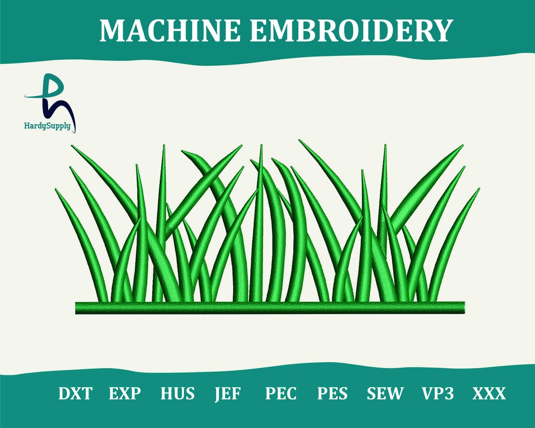 Mini Grass Embroidery, Border Grass Machine Embroidery Design, Digital ...