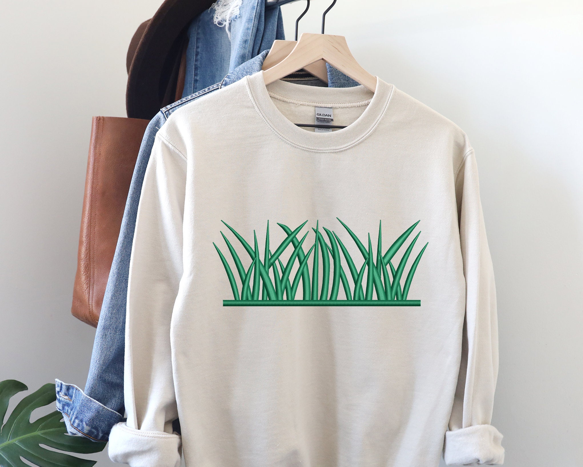 Mini Grass Embroidery, Border Grass Machine Embroidery Design, Digital ...