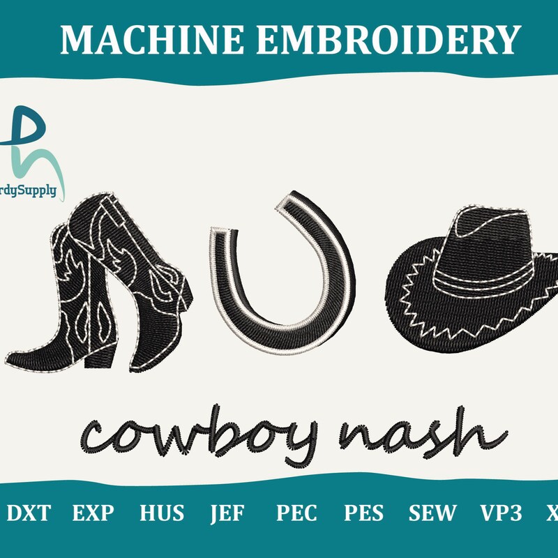 Cowboy Embroidery Design - Etsy