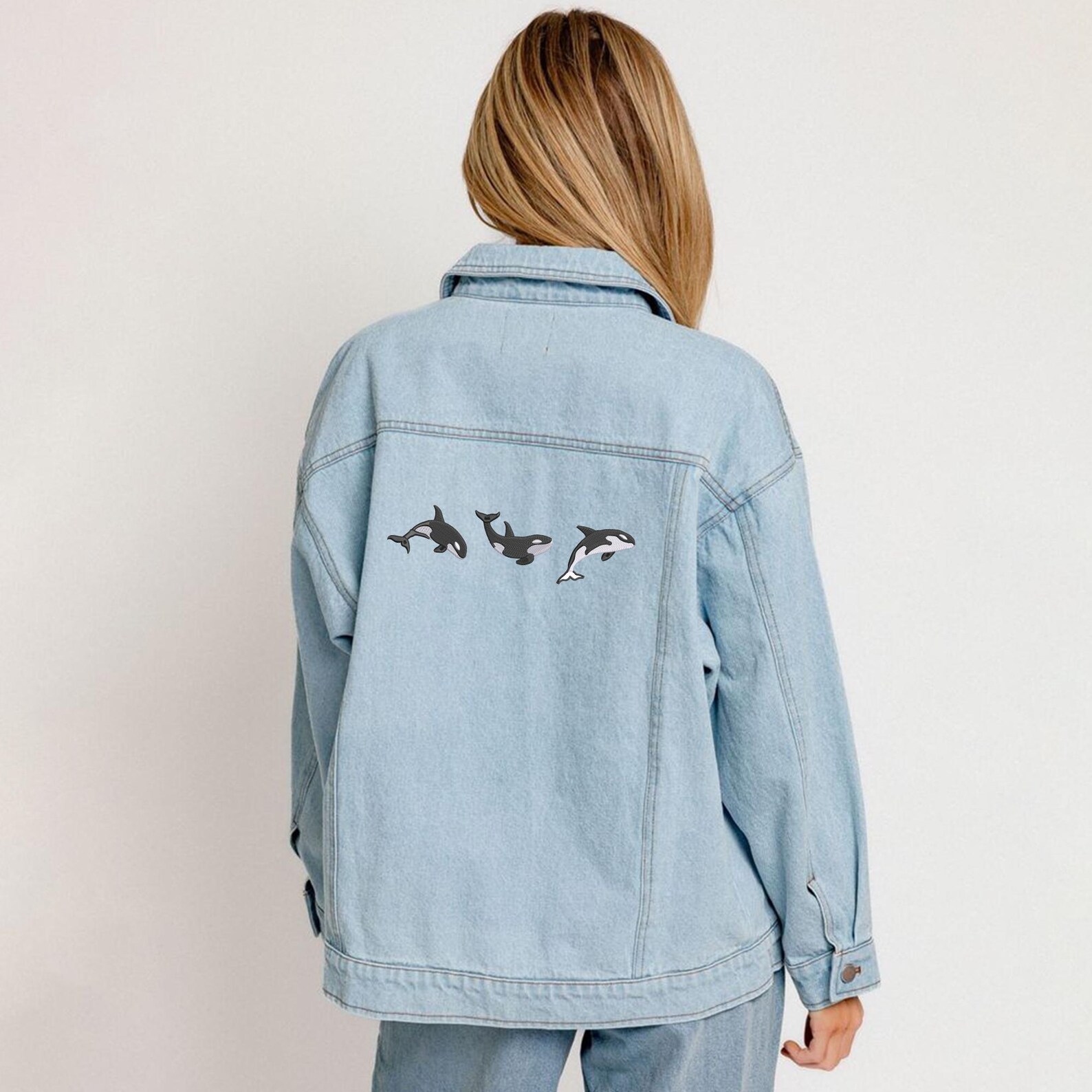 Whale Embroidery Design, Embroidered Killer Whale Digital Design for ...