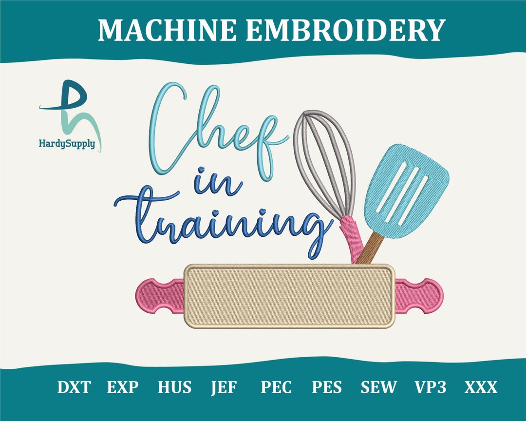 Embroidered Chef Design, Chef in Training Cooking Machine Embroidery ...