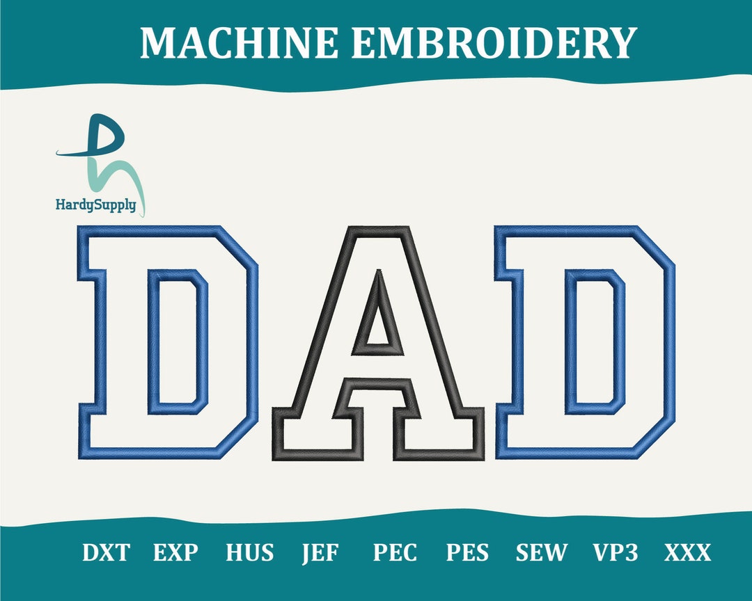 DAD Word Embroidery Design, Machine Embroidery Dad Pattern, Sarcastic ...