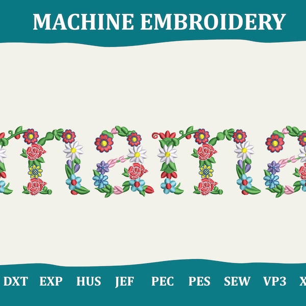 Floral Embroidery Design Letters - Etsy