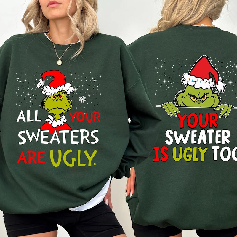 Grinch Funny Ugly Sweater - Etsy