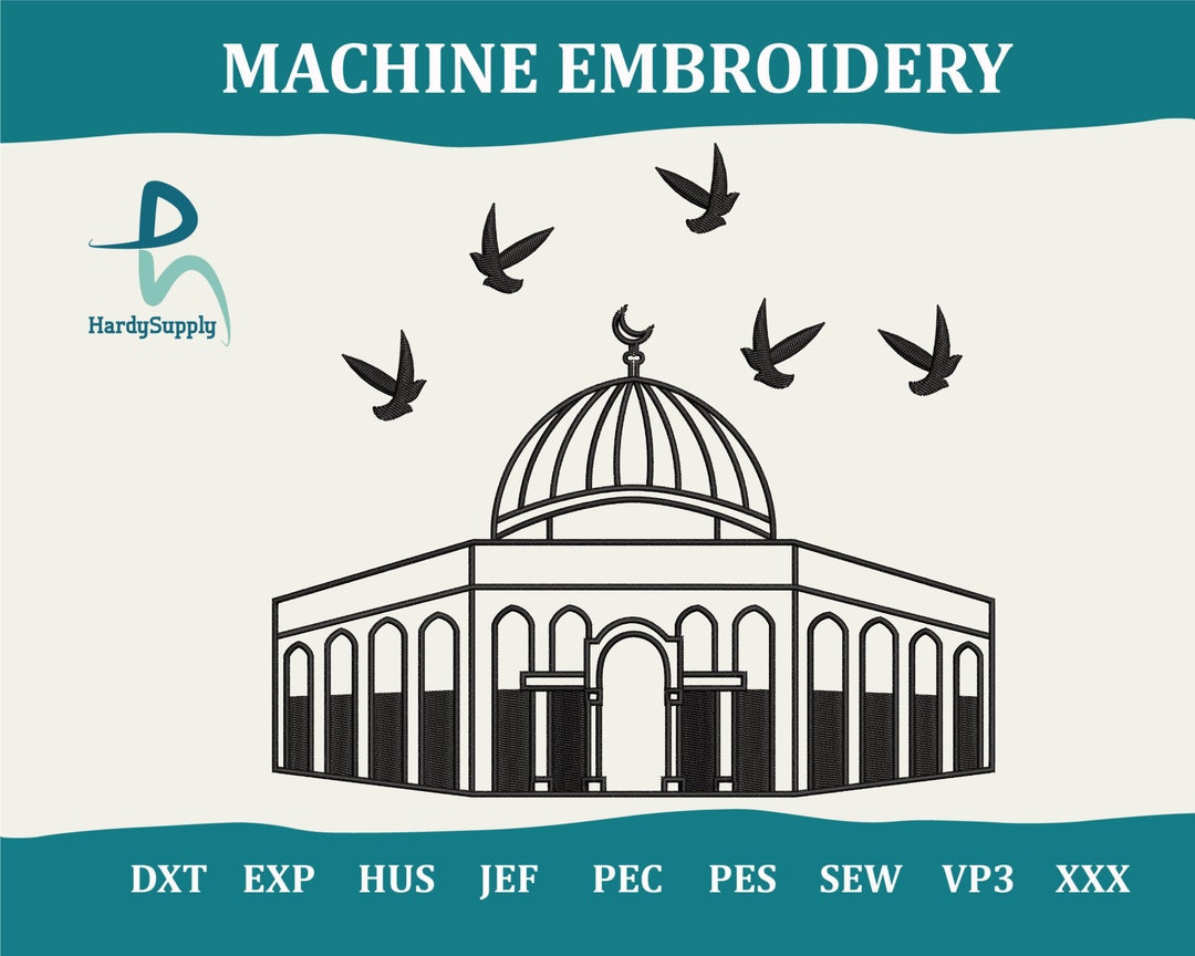 Embroidered Islamic Mosque Design, Featuring the Al-aqsa Mosque ...