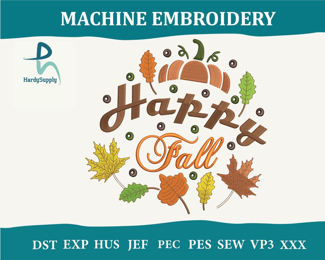 Happy Fall Yall Embroidery Design, Happy Fall With Autumn Machine ...