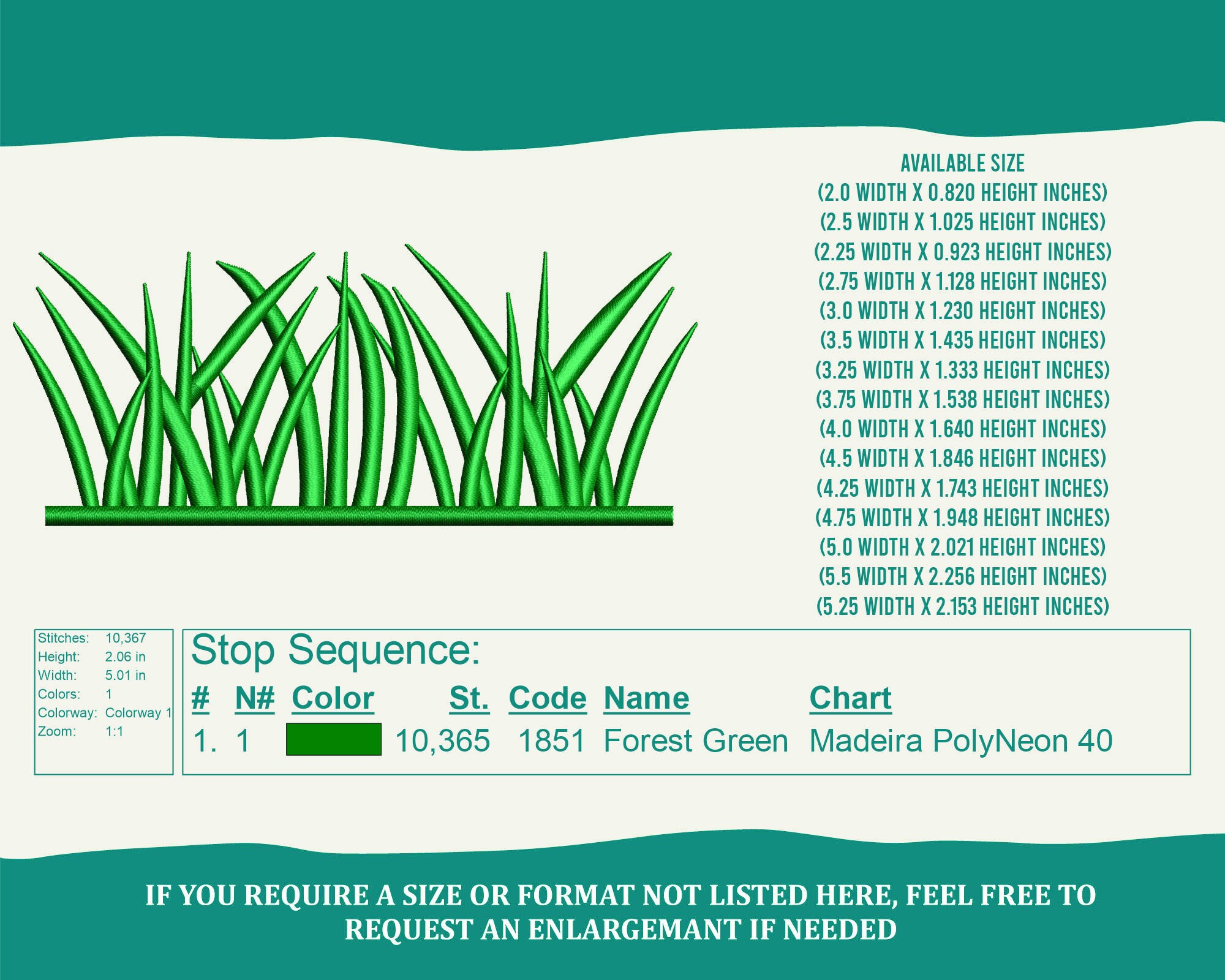 Mini Grass Embroidery, Border Grass Machine Embroidery Design, Digital ...