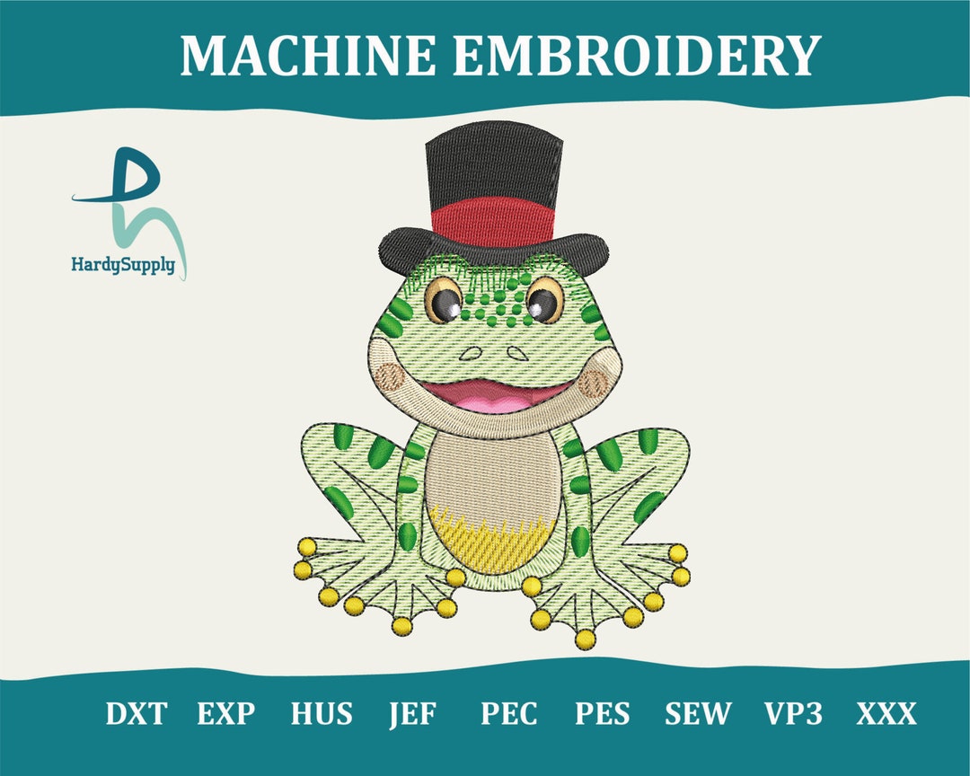 Smiling Mini Frog Embroidery Design, Magical Frog Machine Embroidery ...