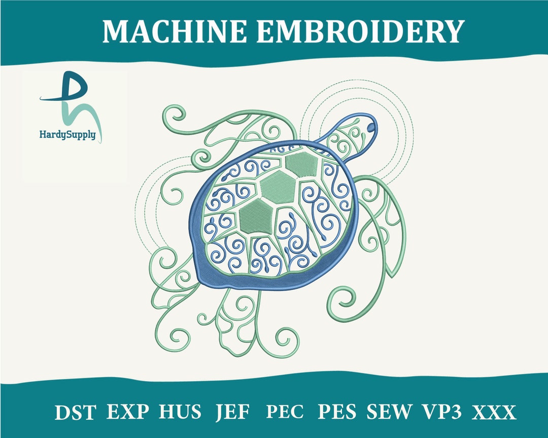 Turtle Embroidery, Sea Turtle Design Machine Embroider, Beautiful ...