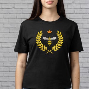 Royal Bee Embroidery Designs, Machine Embroidered Queen Bee, Realistic ...