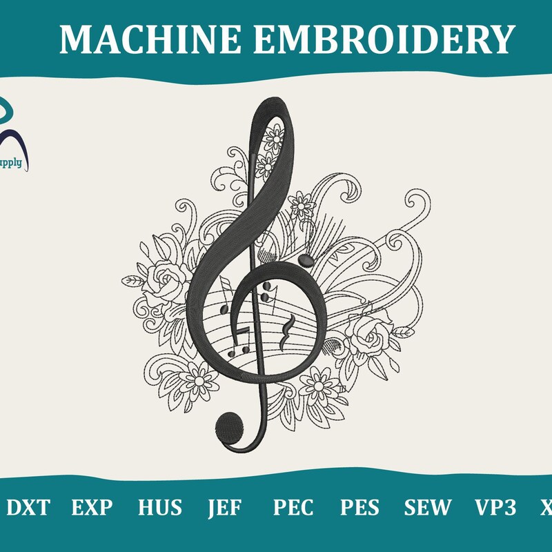 Music Embroidery - Etsy