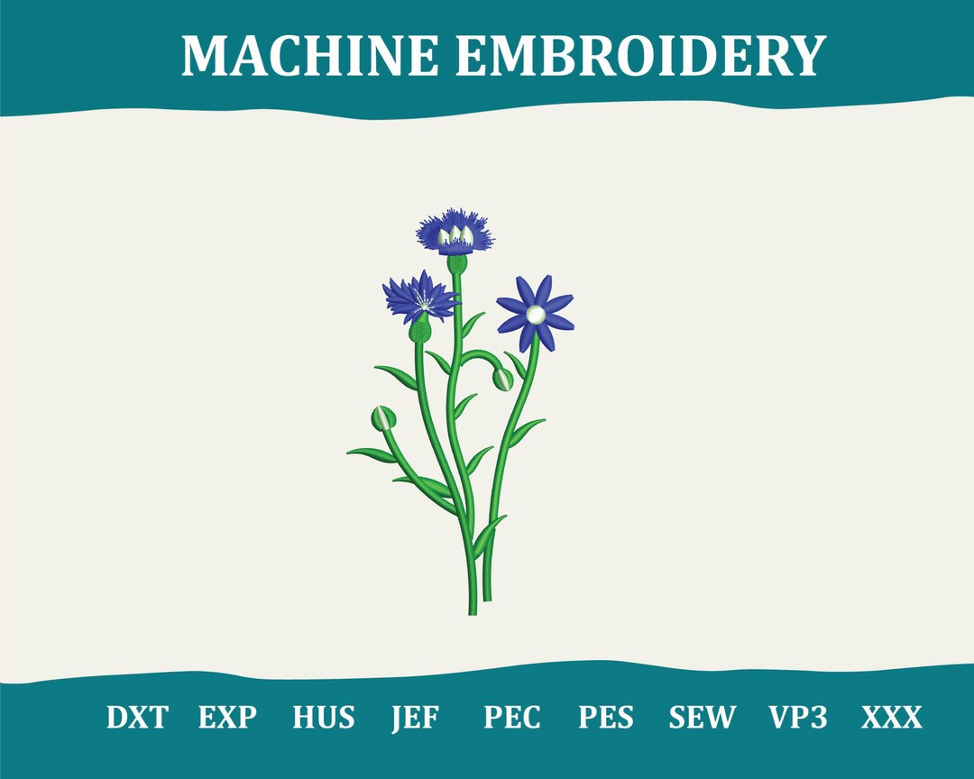 Lavender Flower Machine Embroidery, Mini Floral Embroidered Design ...