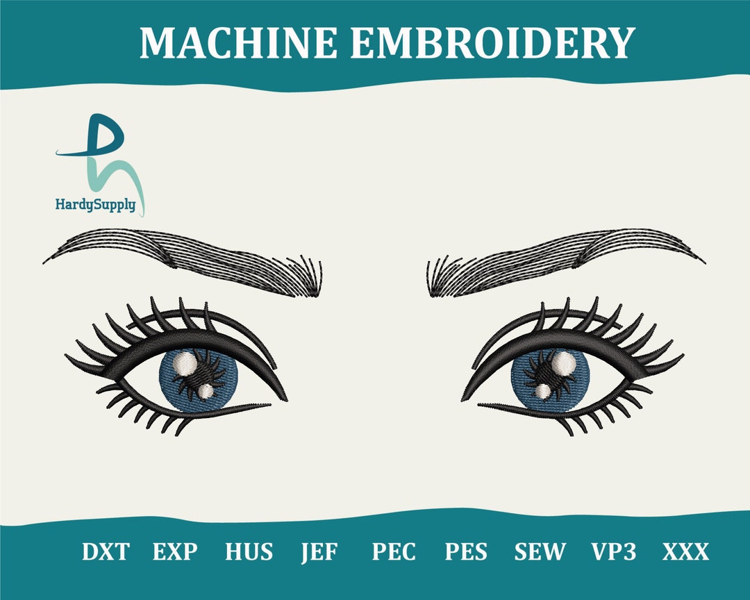 Embroidered Eyelashes Design, Exquisite Eyes Embroidery Pattern ...