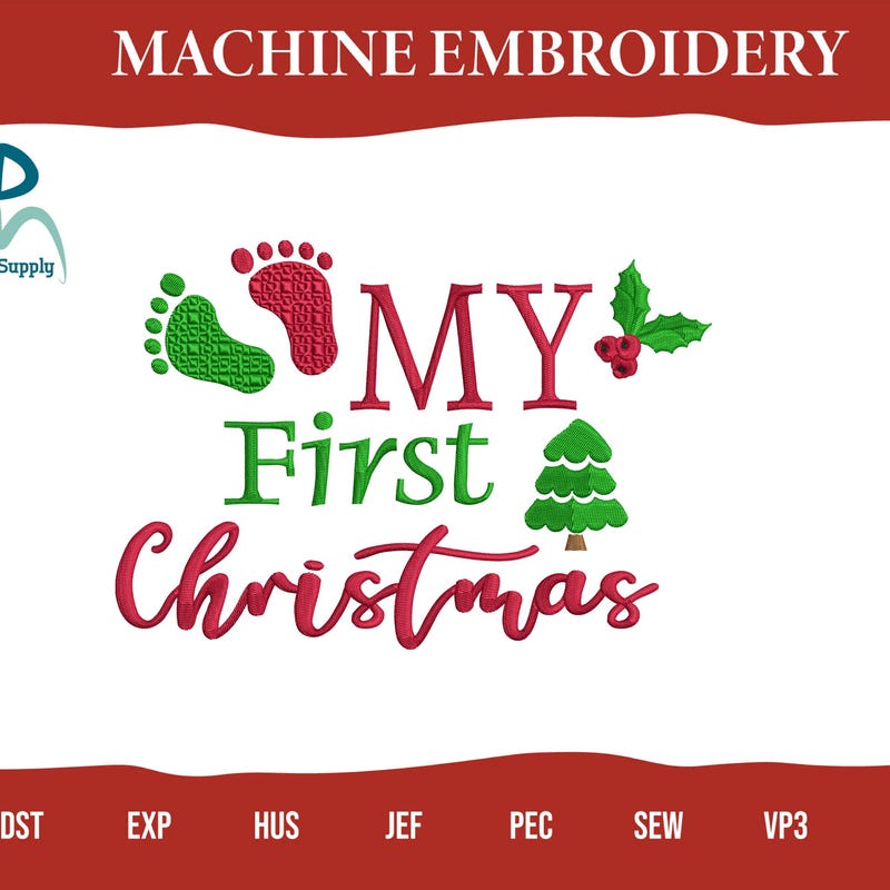 First Christmas Embroidery Design - Etsy