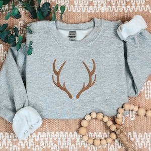 Deer Horns Machine Embroidery, Embroidered Deer Antlers Design, Digital ...