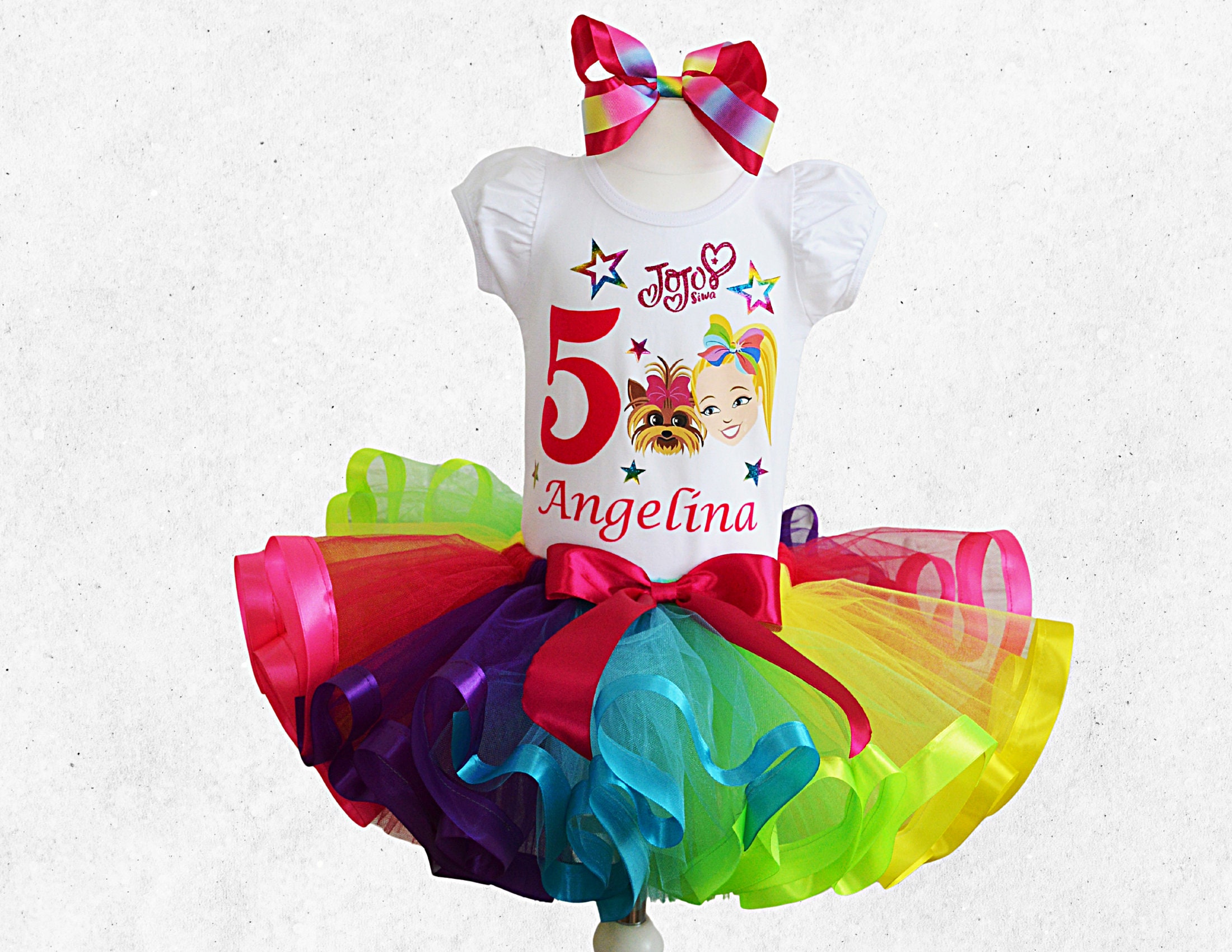 Dog and Girl Custom Birthday Outfit, Big Bow Girl Birthday Shirt ...