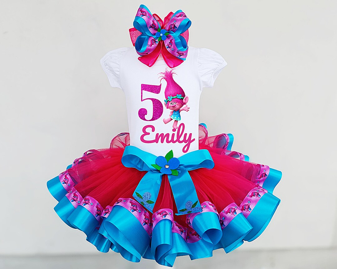 Poppy Troll Birthday Outfit, Trolls Personalized Custom Outfit Girl. - Etsy