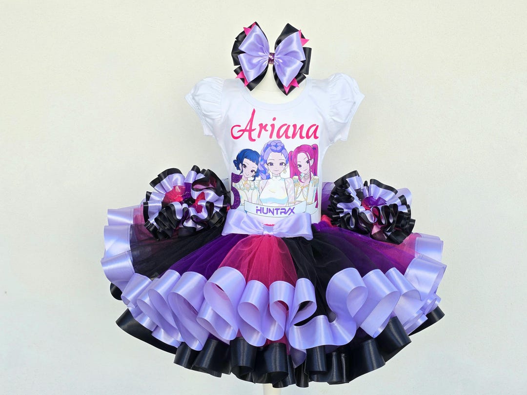 Huntrix Demon Hunters Tutu Costume, Birthday Girl Custom Outfit - Etsy ...