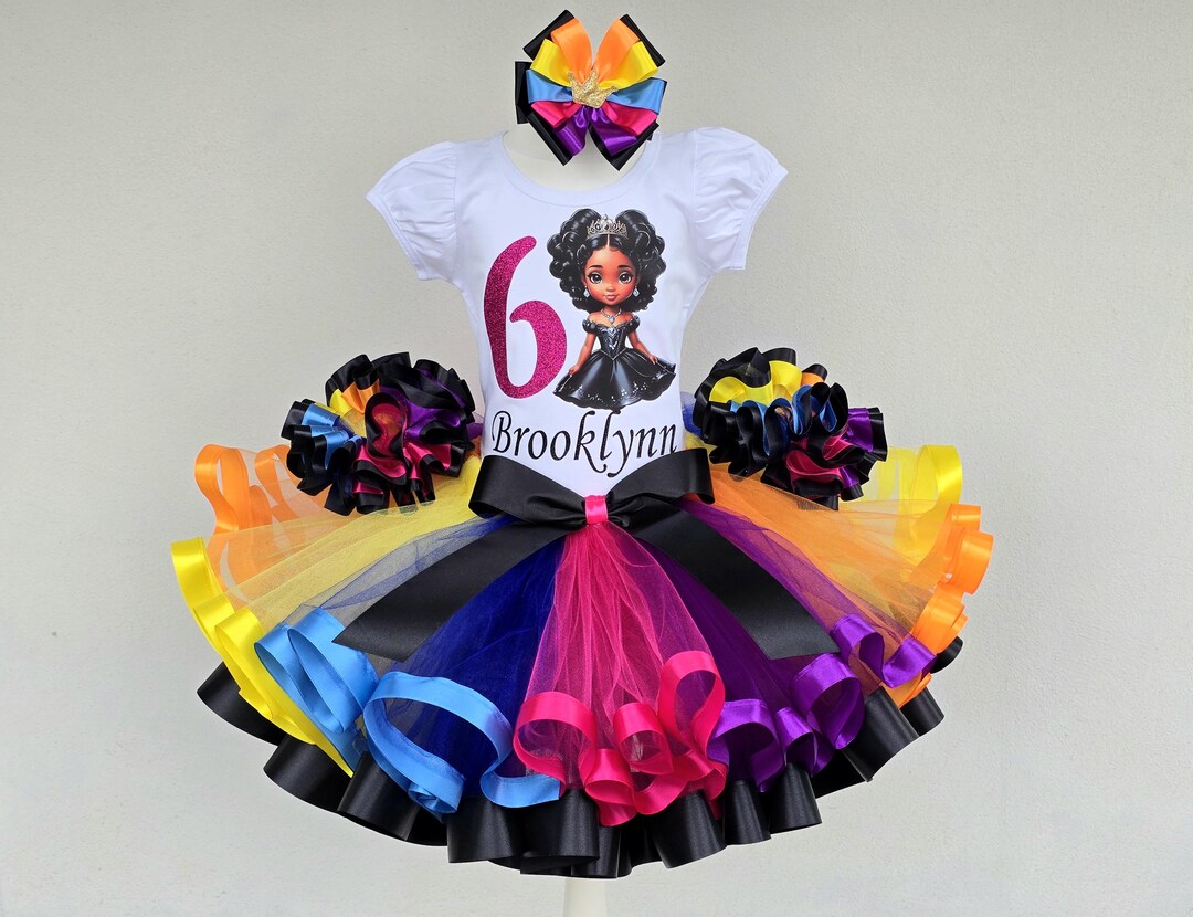 African American Princess Birthday Outfit: Custom Black Princess Party ...