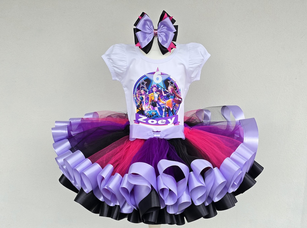 Huntrix Demon Hunters Tutu Costume, Birthday Girl Custom Outfit - Etsy
