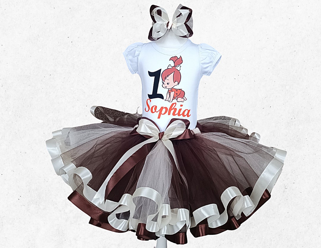 Pebbles Ribbon Tutu Outfit, Pebbles Costume for Toddler. - Etsy