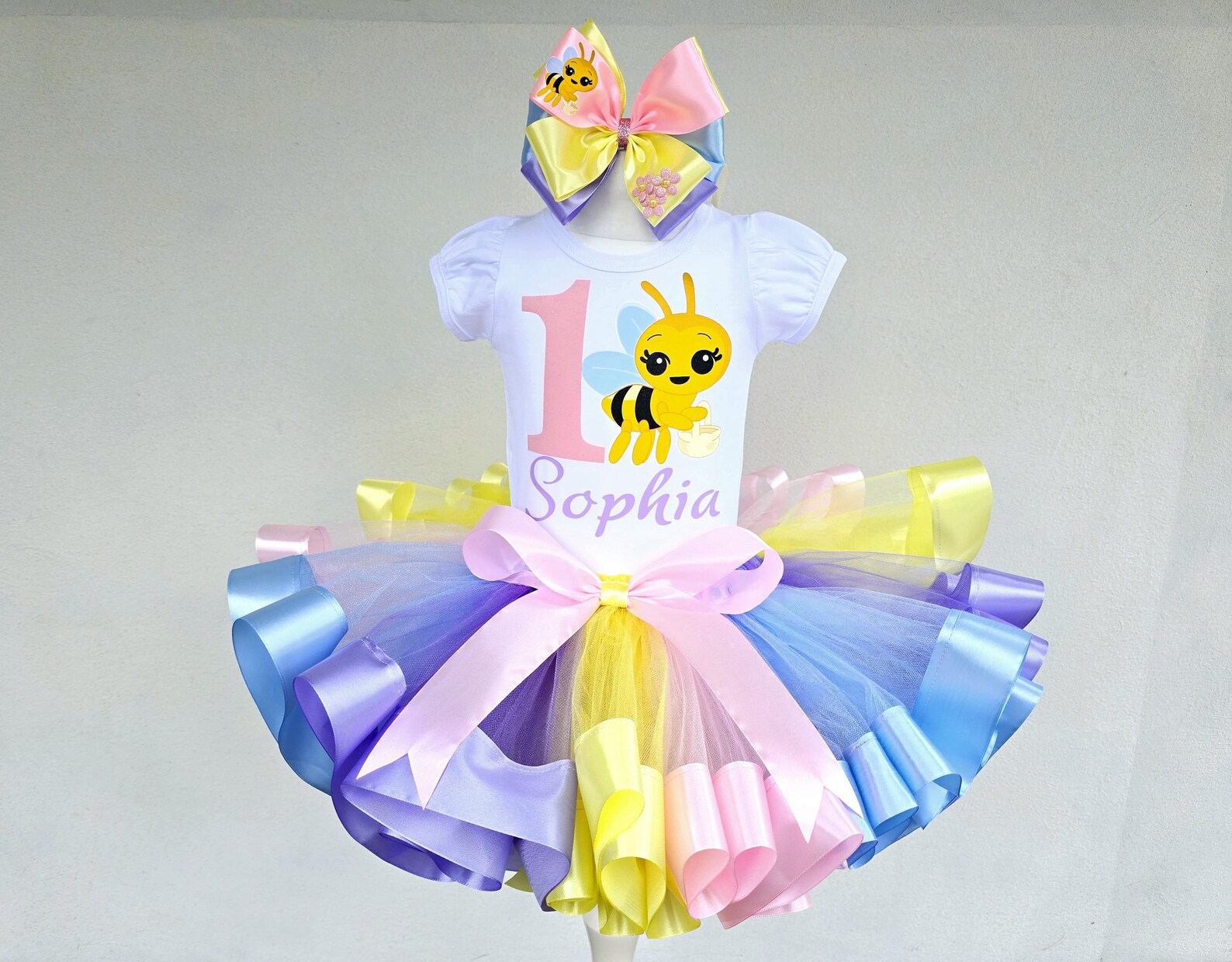 Plim Plim Bee Birthday Tutu Outfit: Personalized Baby Girl Set - Etsy