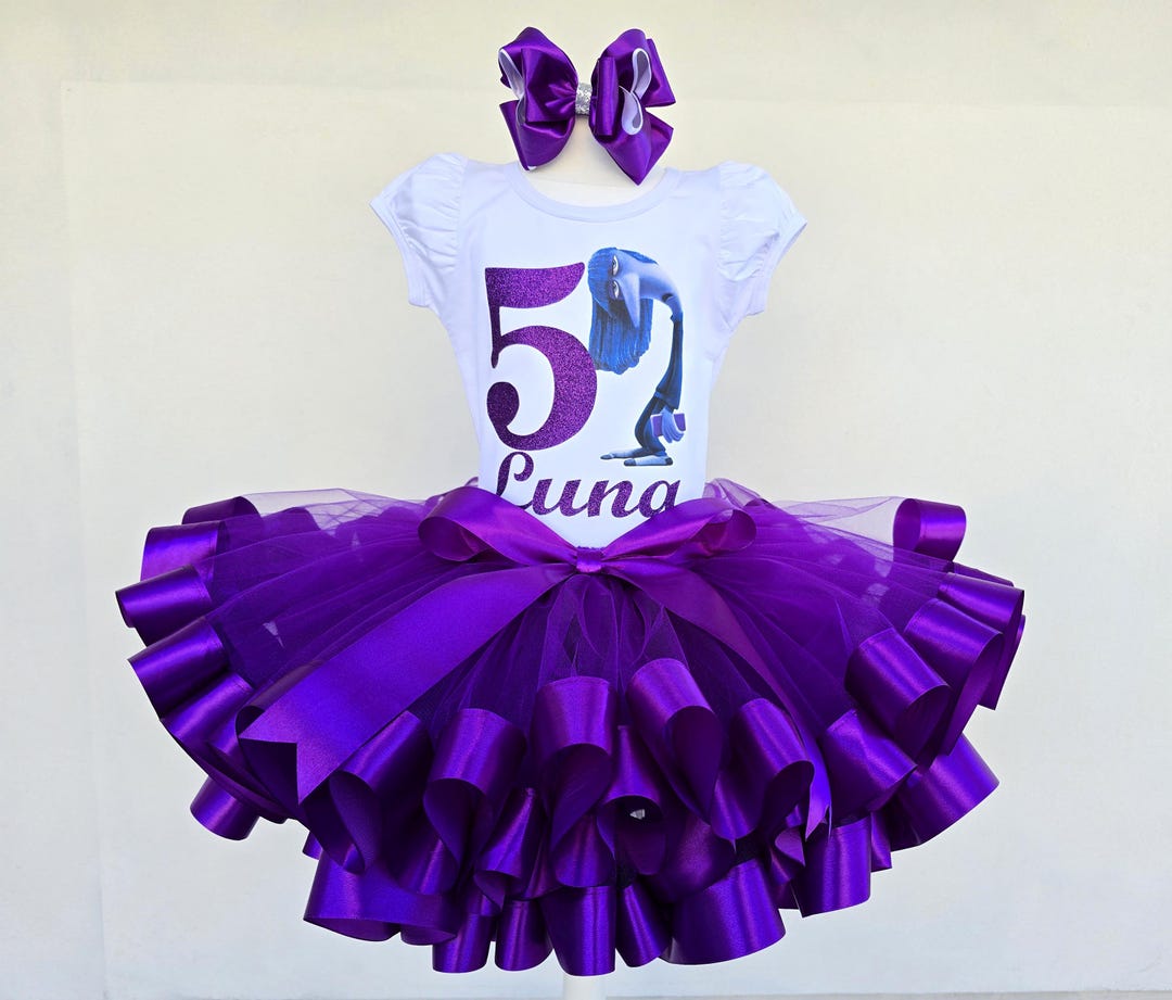 Inside Out 2 Ennui Birthday Tutu Costume, Emotions Baby Girl Custom ...
