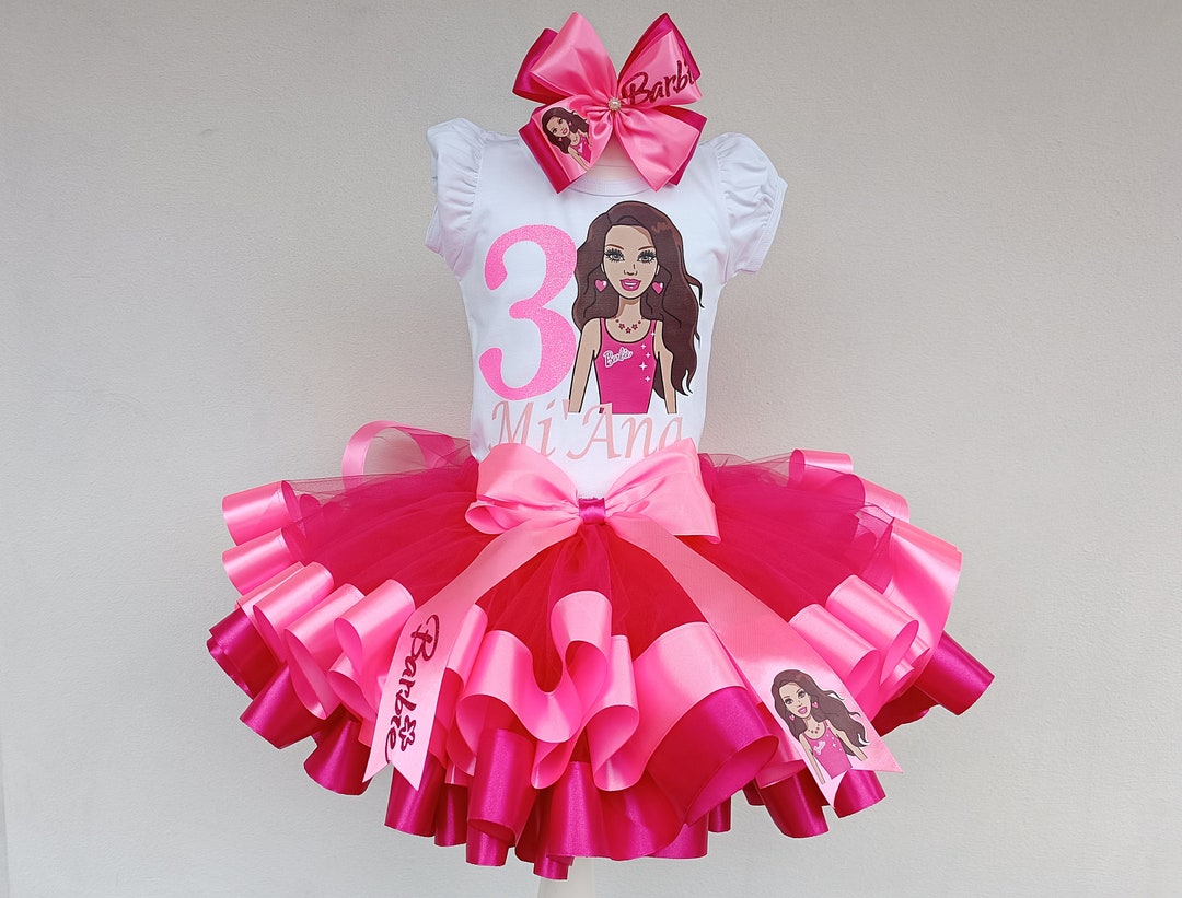 Fashion Doll Inspired Birthday Tutu Set, Birthday Pink Doll Tutu Dress ...