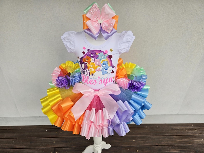 Rainbow Bears Birthday Tutu Outfit: Personalized Bodysuit & Headband - Etsy