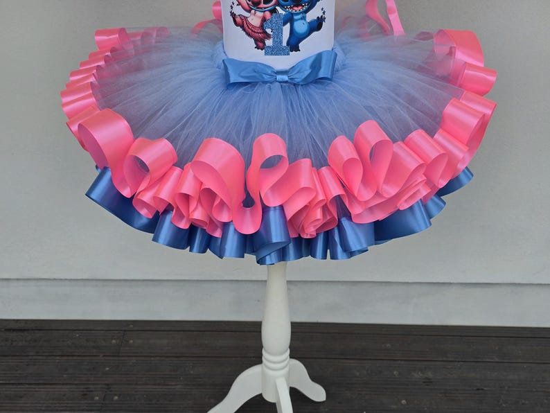 Stitch Birthday Tutu Outfit: Blue Stitch & Angel, Baby Girl Costume - Etsy