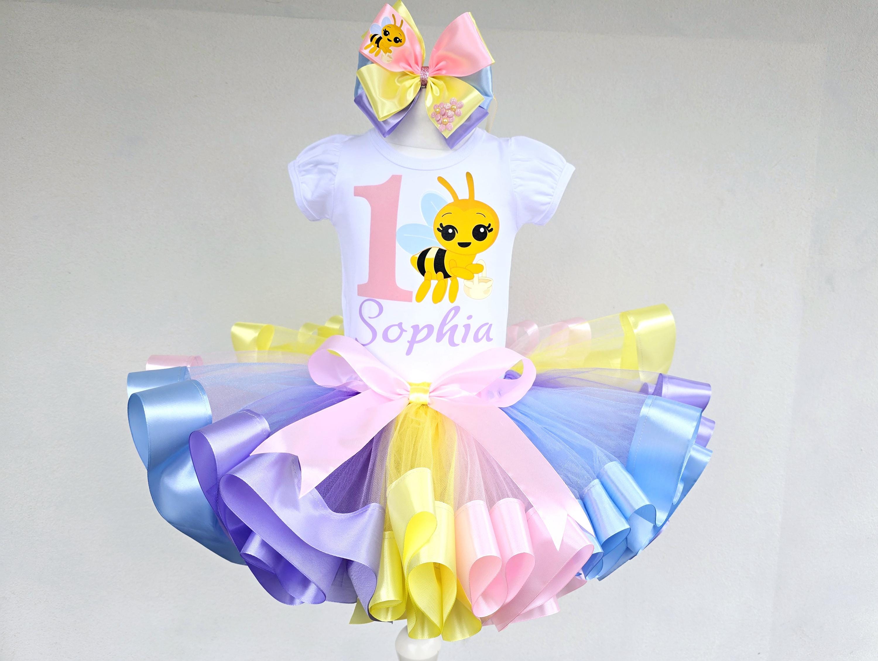 Plim Plim Bee Birthday Tutu Outfit: Personalized Baby Girl Set - Etsy