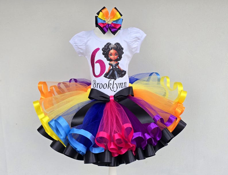 African American Princess Birthday Outfit: Custom Black Princess Party ...
