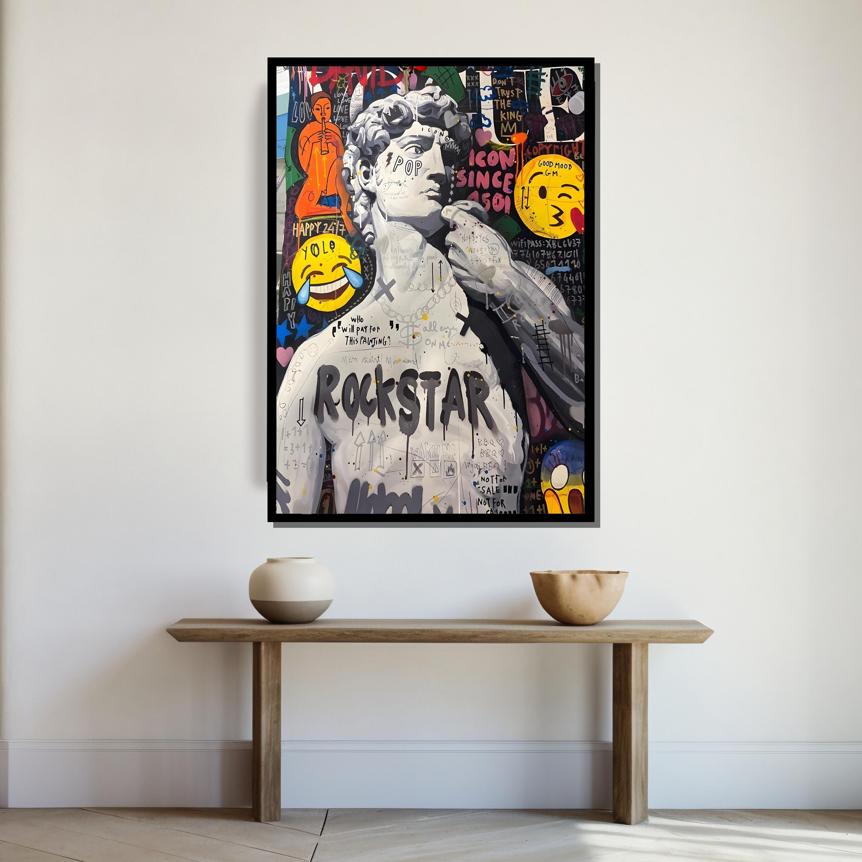 Graffiti David Canvas, Modern Pop Art, Iconic Statue Wall Decor ...