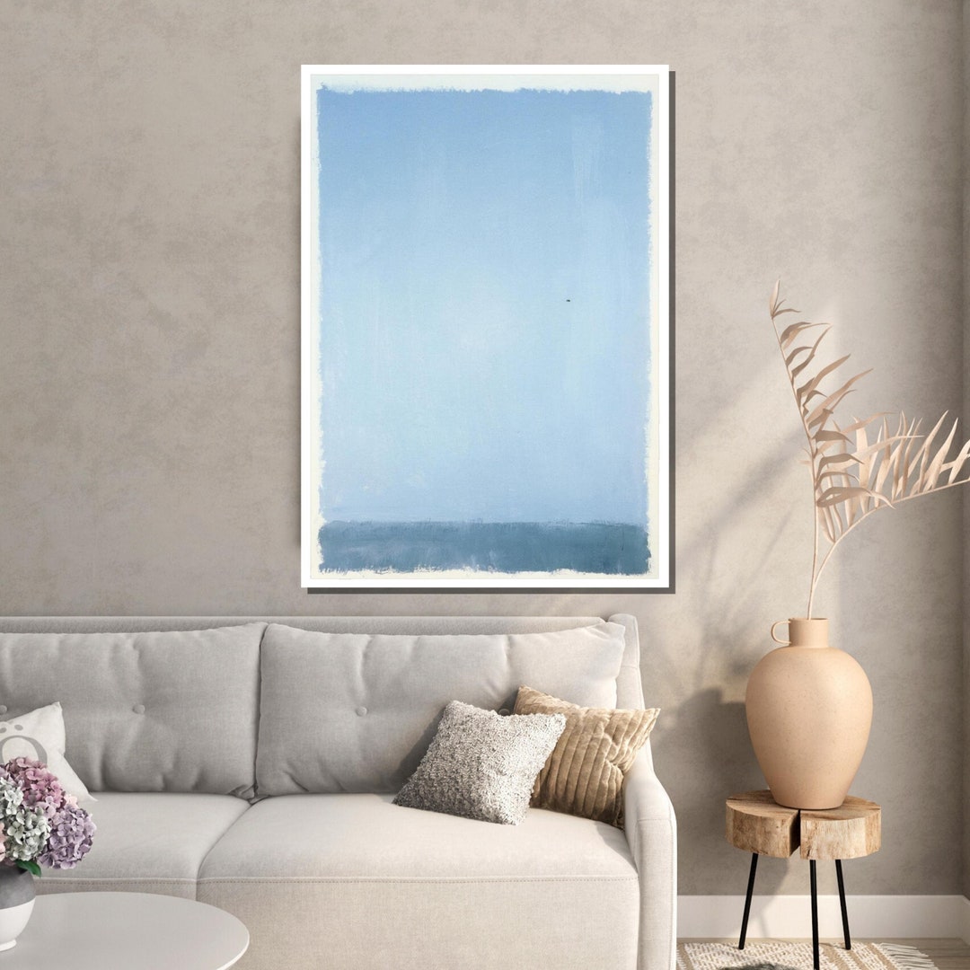 Mark Rothko Canvas , Serene Blue Abstract Canvas, Minimalist Wall Art ...