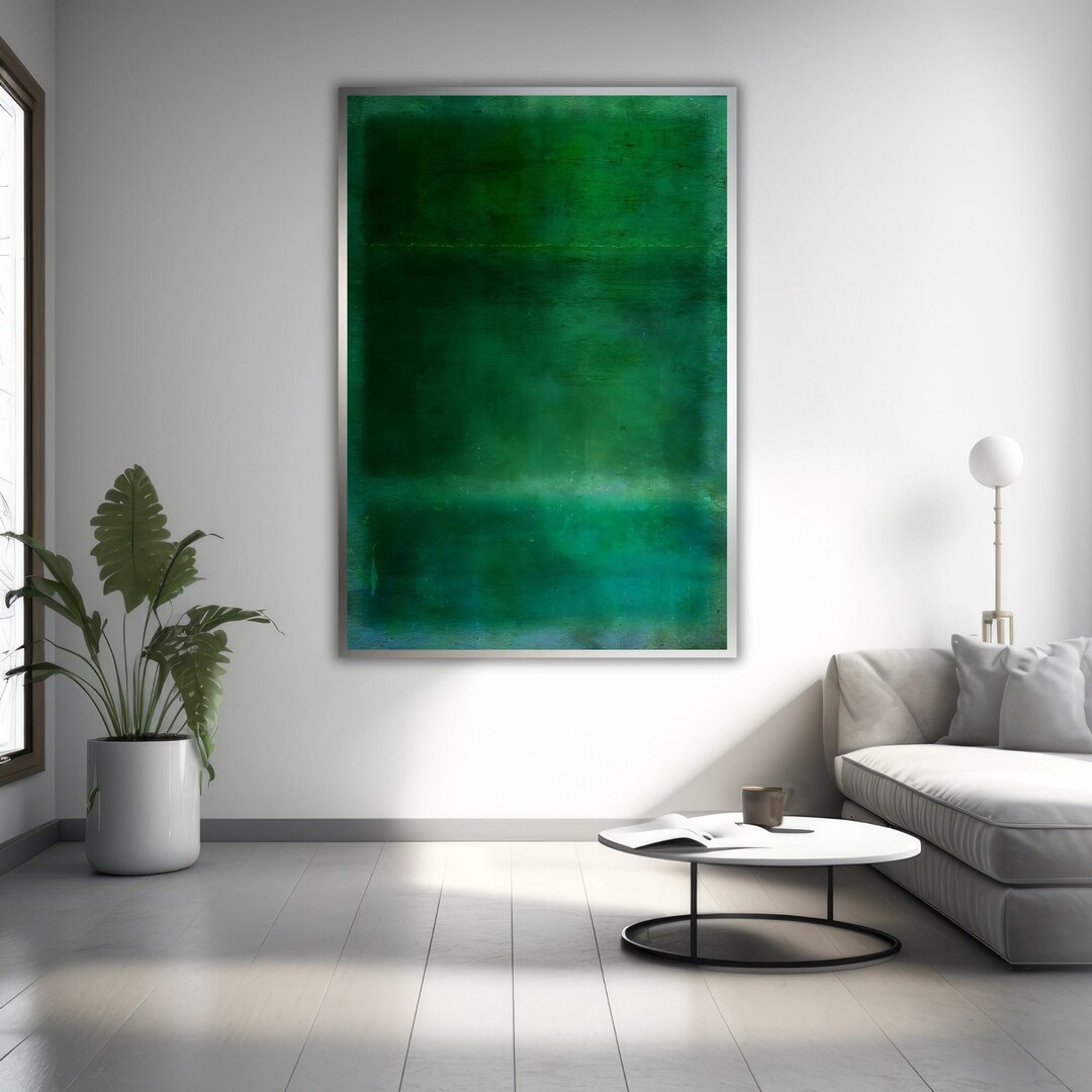 Mark Rothko Green Abstract Canvas Wall Art, Modern Home Decor ...
