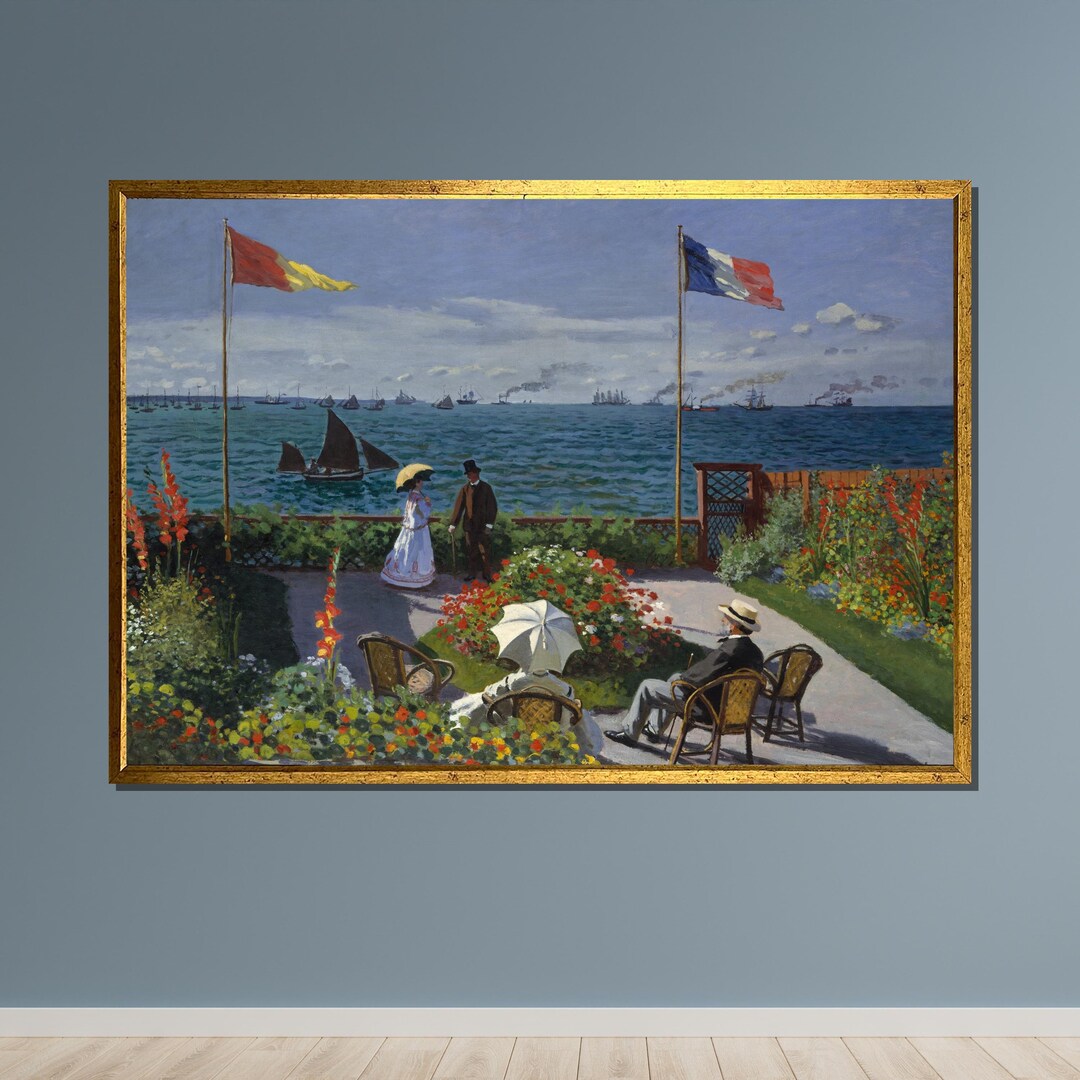 Claude Monet Garden by the Sea, Impressionist Coastal Garden Art ...