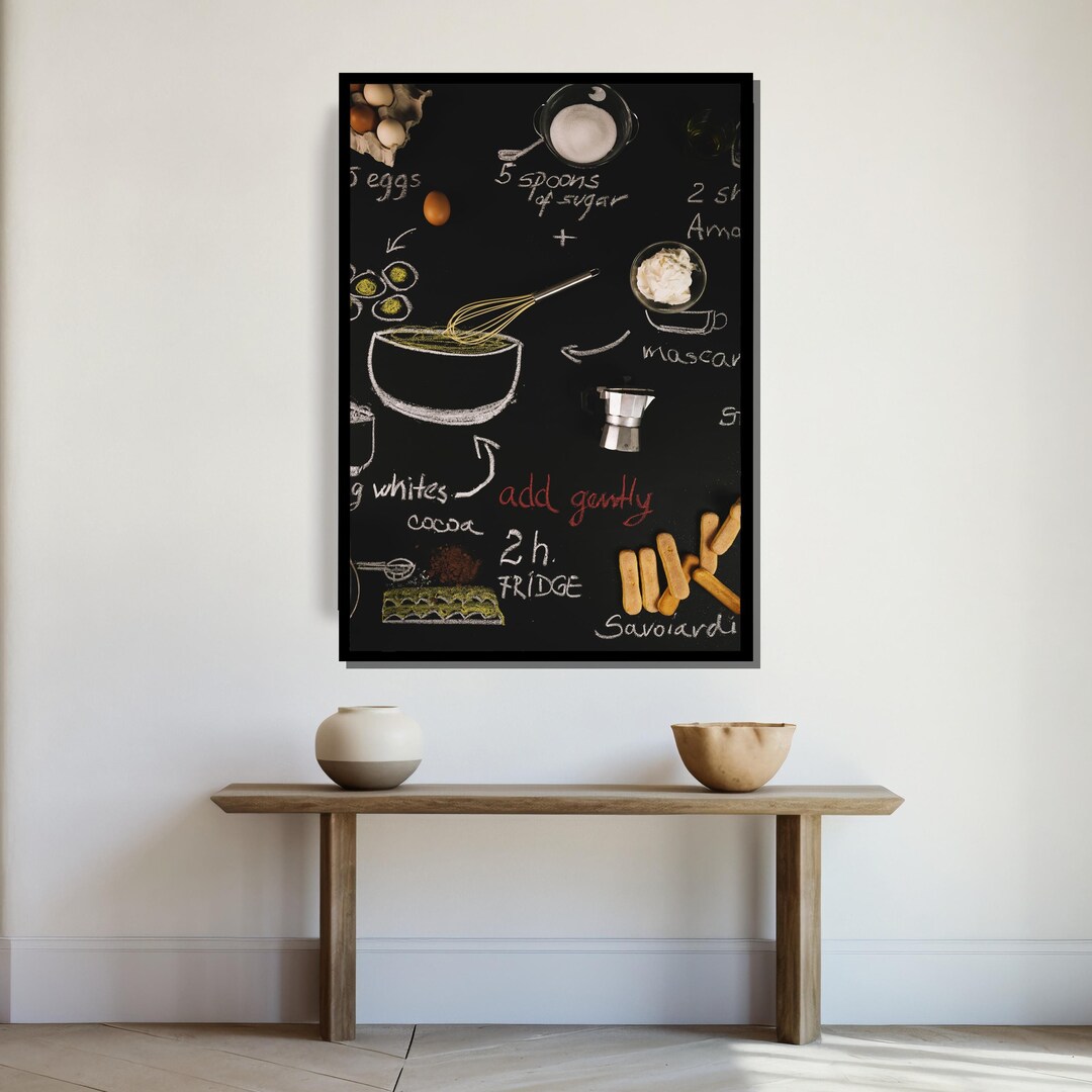 Recipe Chalkboard Canvas, Culinary Art Print, Kitchen Wall Decor ...