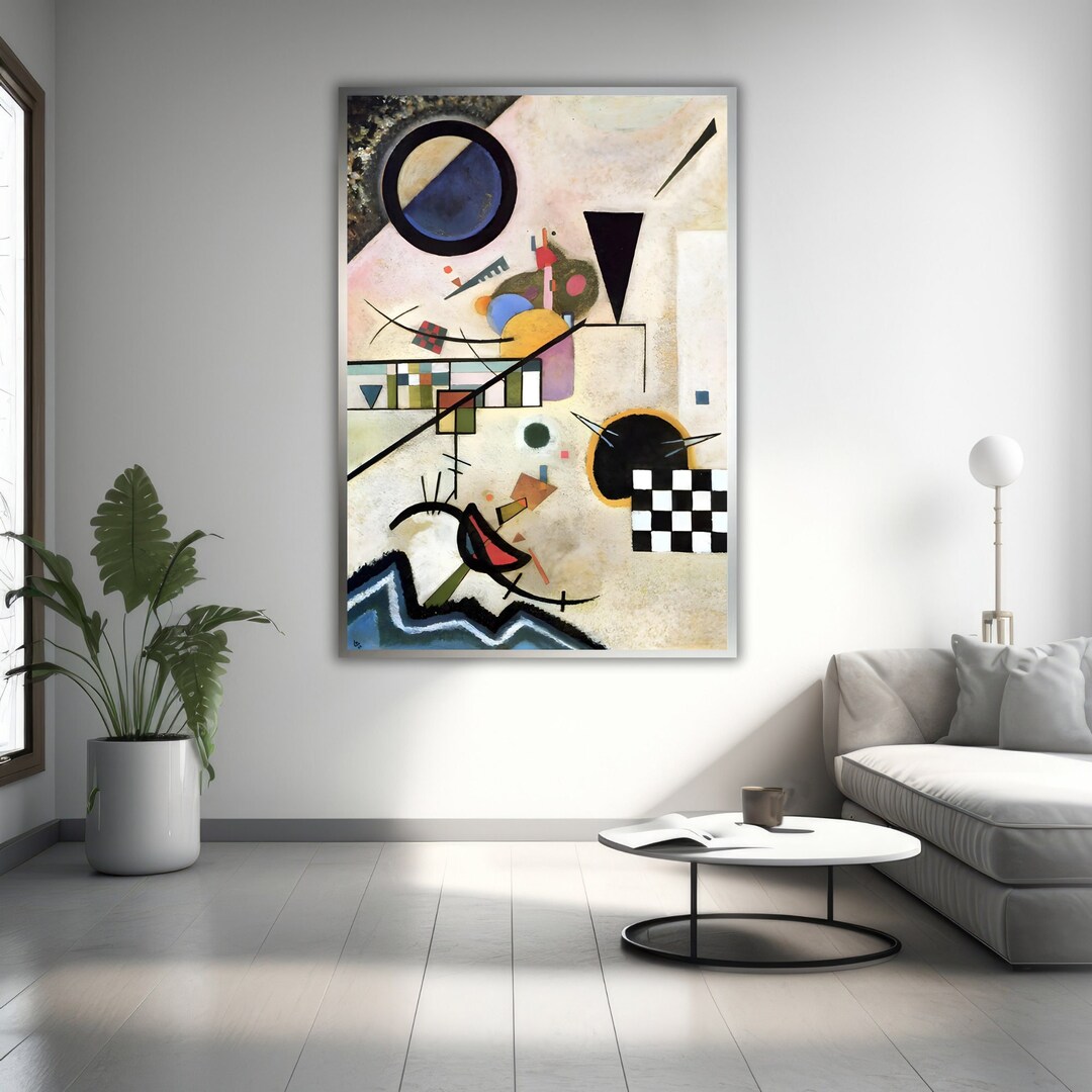 Kandinsky Inspired Abstract Art, Geometric Expression Canvas, Vibrant ...