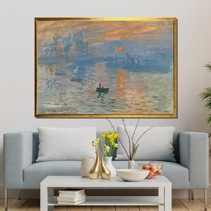 Claude Monet Impression, Sunrise, Classic Impressionist Art, Orange Sun ...