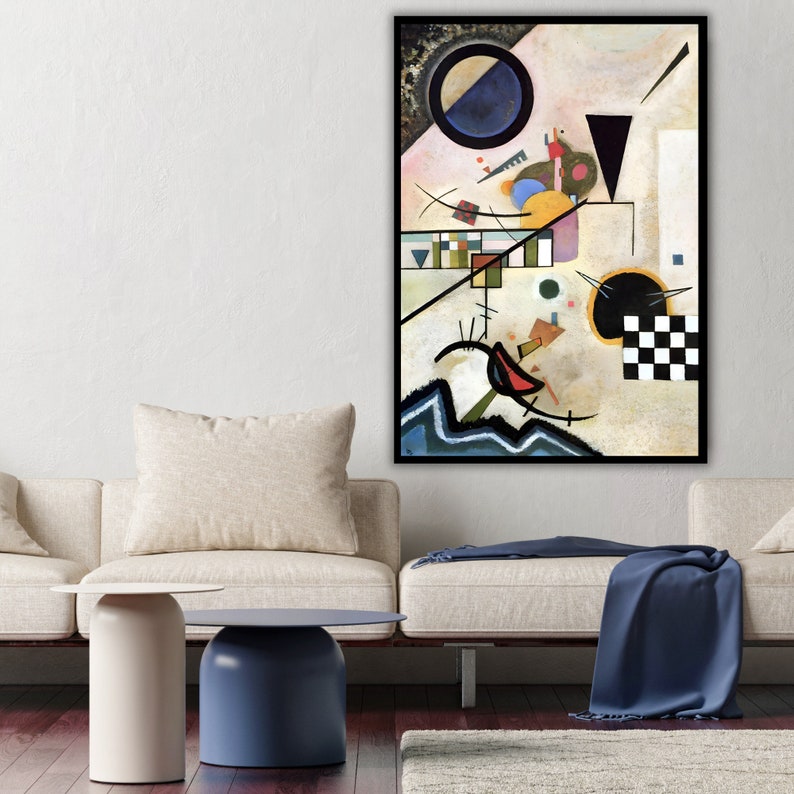 Kandinsky Inspired Abstract Art, Geometric Expression Canvas, Vibrant ...