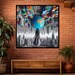 Surreal Cityscape With Inverted World, Vibrant Urban Art Print, Unique ...
